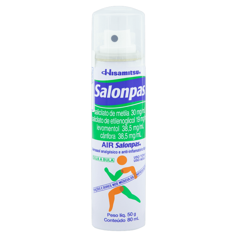 Salonpas 24 + 385 + 385mg/ml Aerossol Lata com 80ml - Salonpas 24 + 385 ...