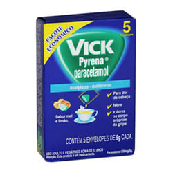 Chá Vick Pyrena 500mg Mel e Limão 5 Envelopes 5g