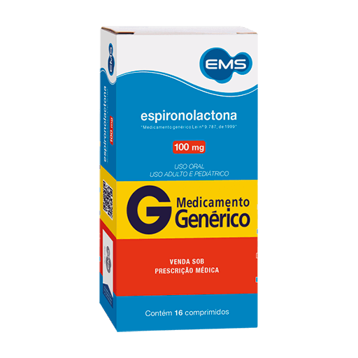 Espironolactona 100mg Genérico EMS 16 comprimidos