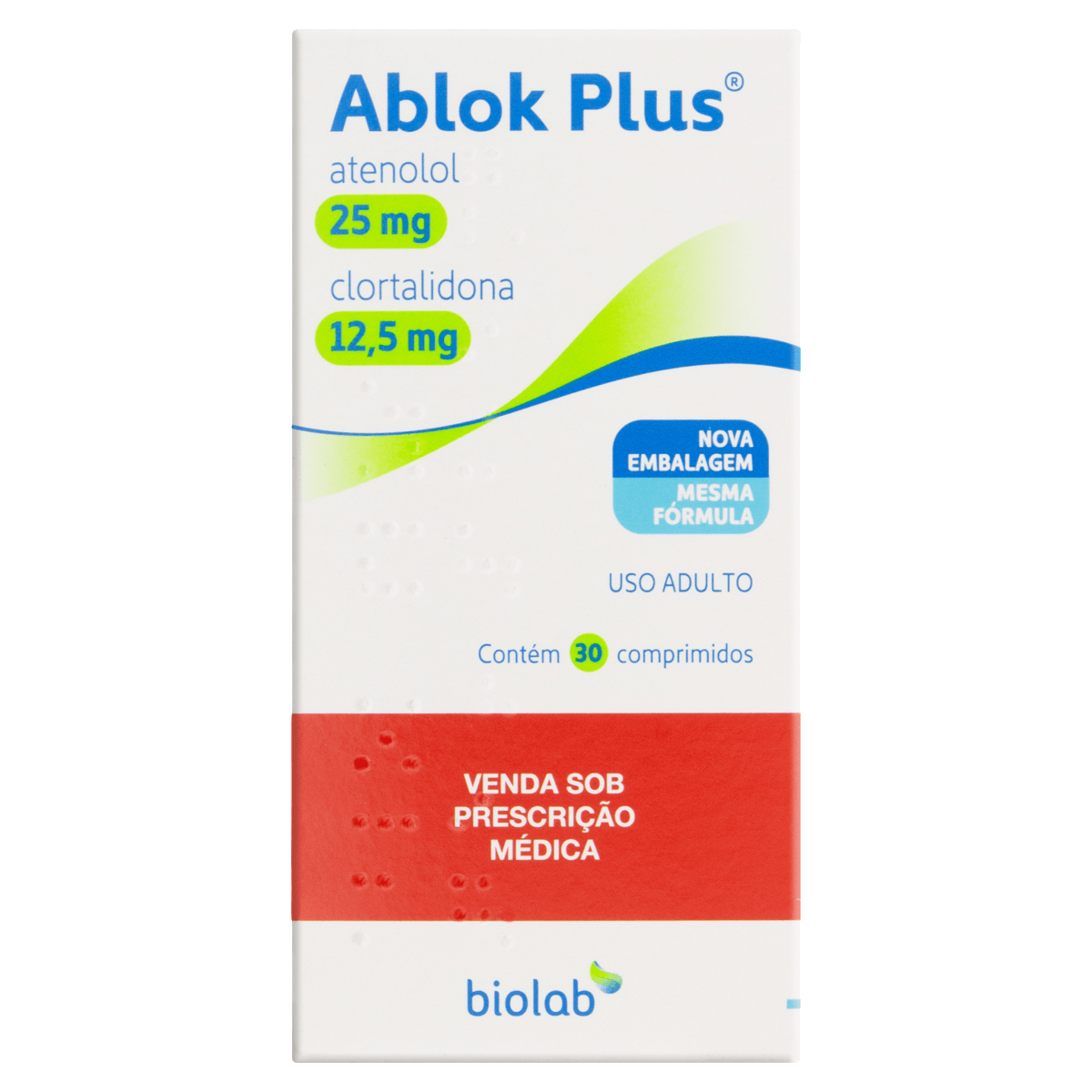 Ablok Plus 25/12 5mg Biolab 30 Comprimidos