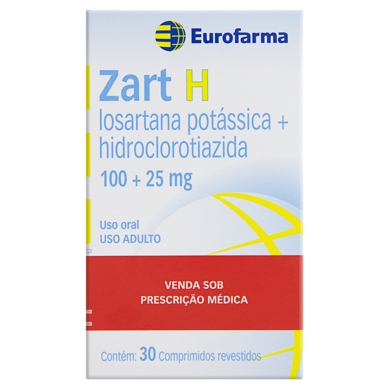 Zart H 100mg + 25mg Eurofarma 30 Comprimidos