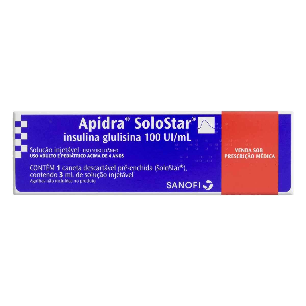 Insulina Apidra Solostar 1 Caneta Sanofi Descartável 3ml