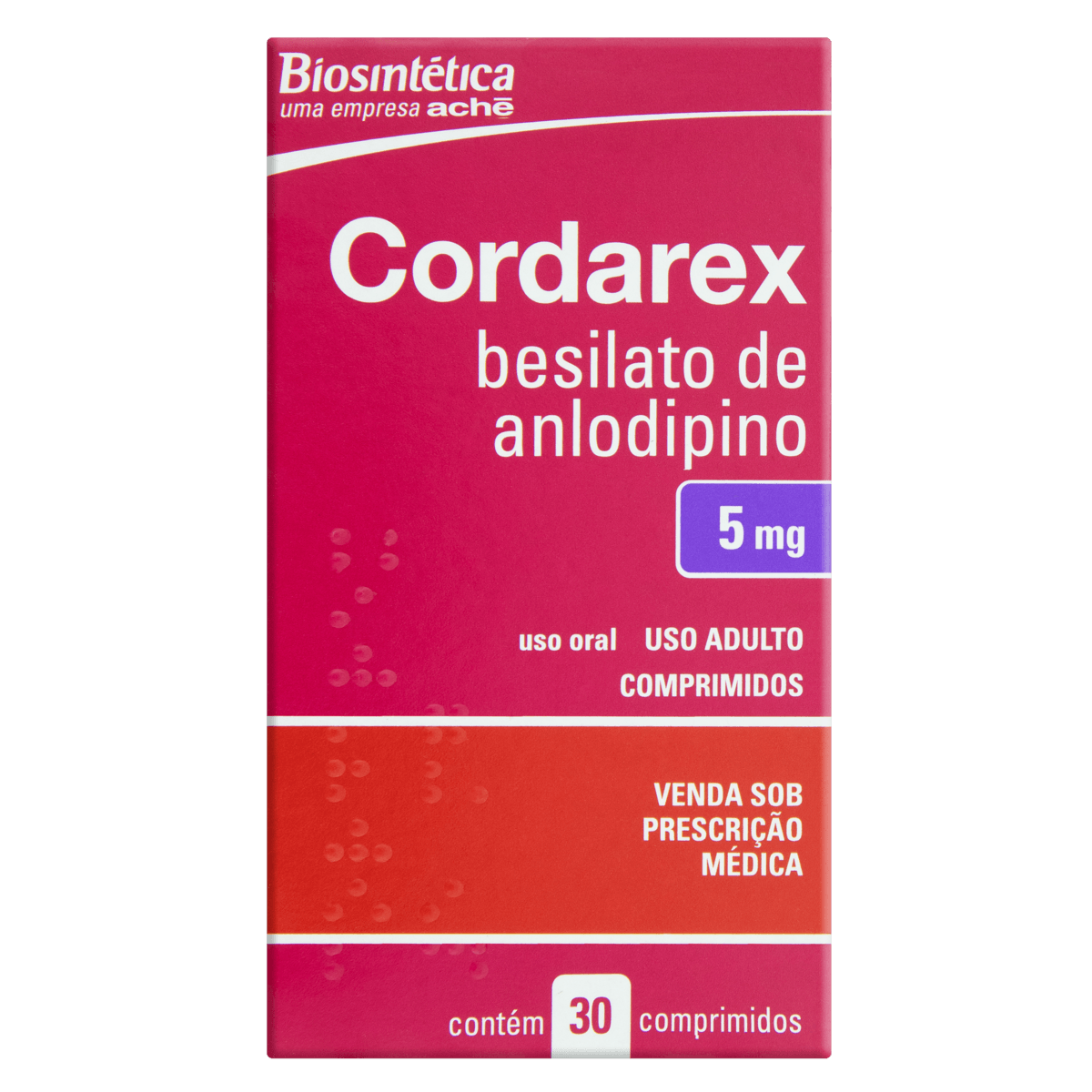 Cordarex 5mg Biosintética 30 Comprimidos