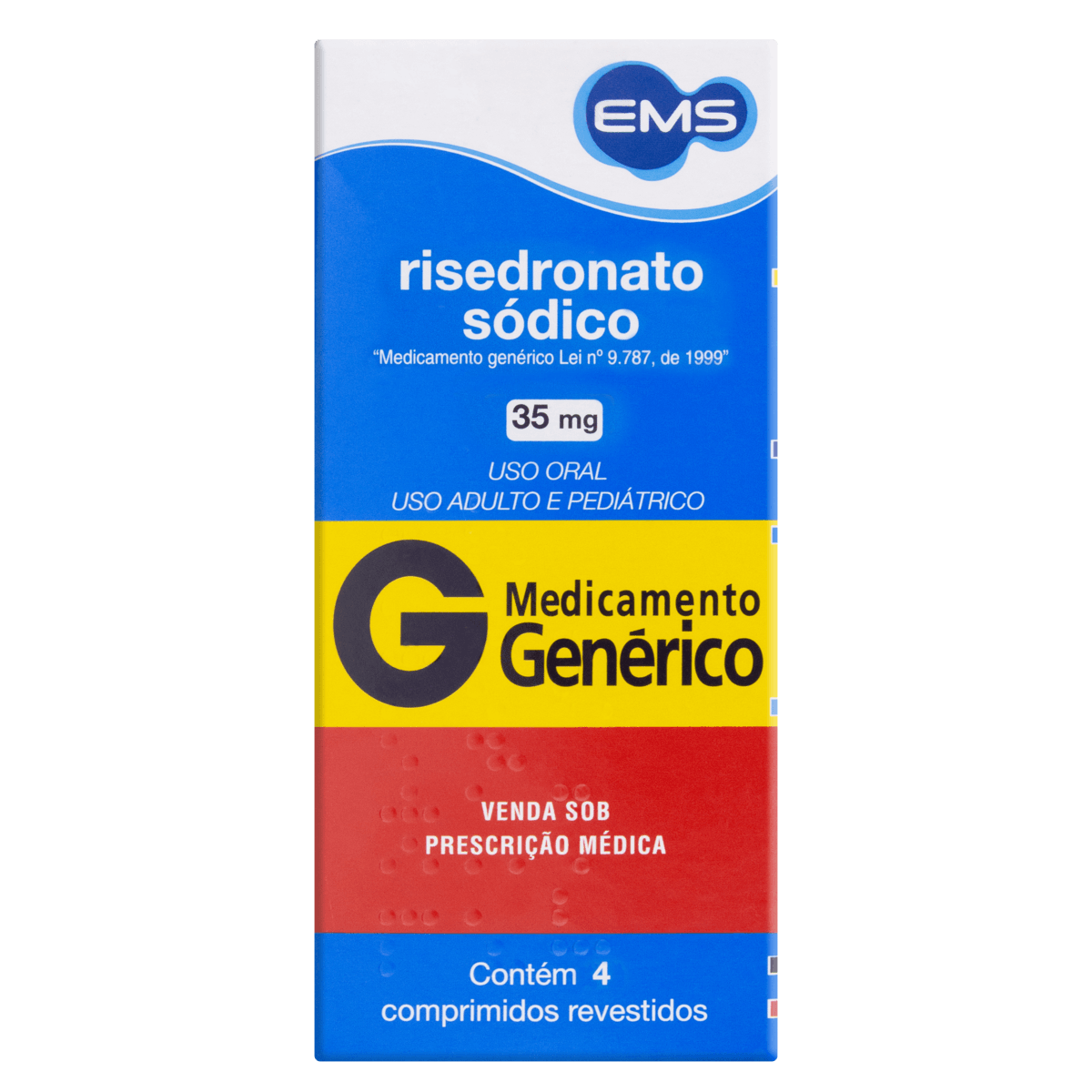 Risedronato Sódico 35mg Genérico EMS 4 Comprimidos