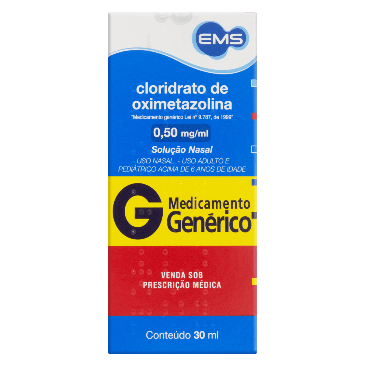 Cloridrato Oximetazolina Adulto 5mg/ml Genérico EMS 30ml
