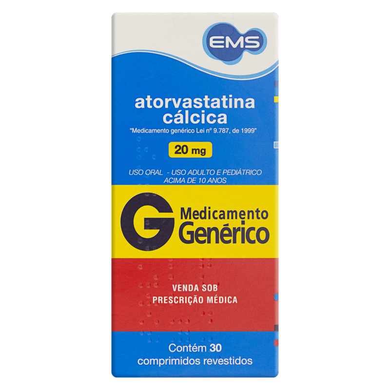 Atorvastatina 20mg Genérico EMS 30 Cápsulas