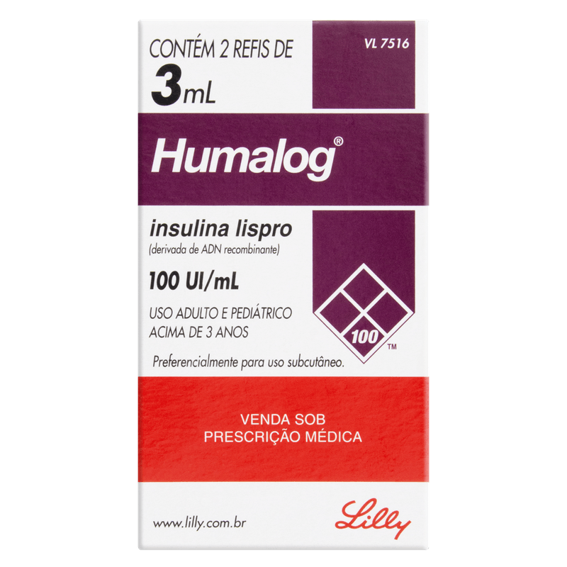 Insulina Humalog Refil para Caneta Eli Lilly 2 Unidades 3ml