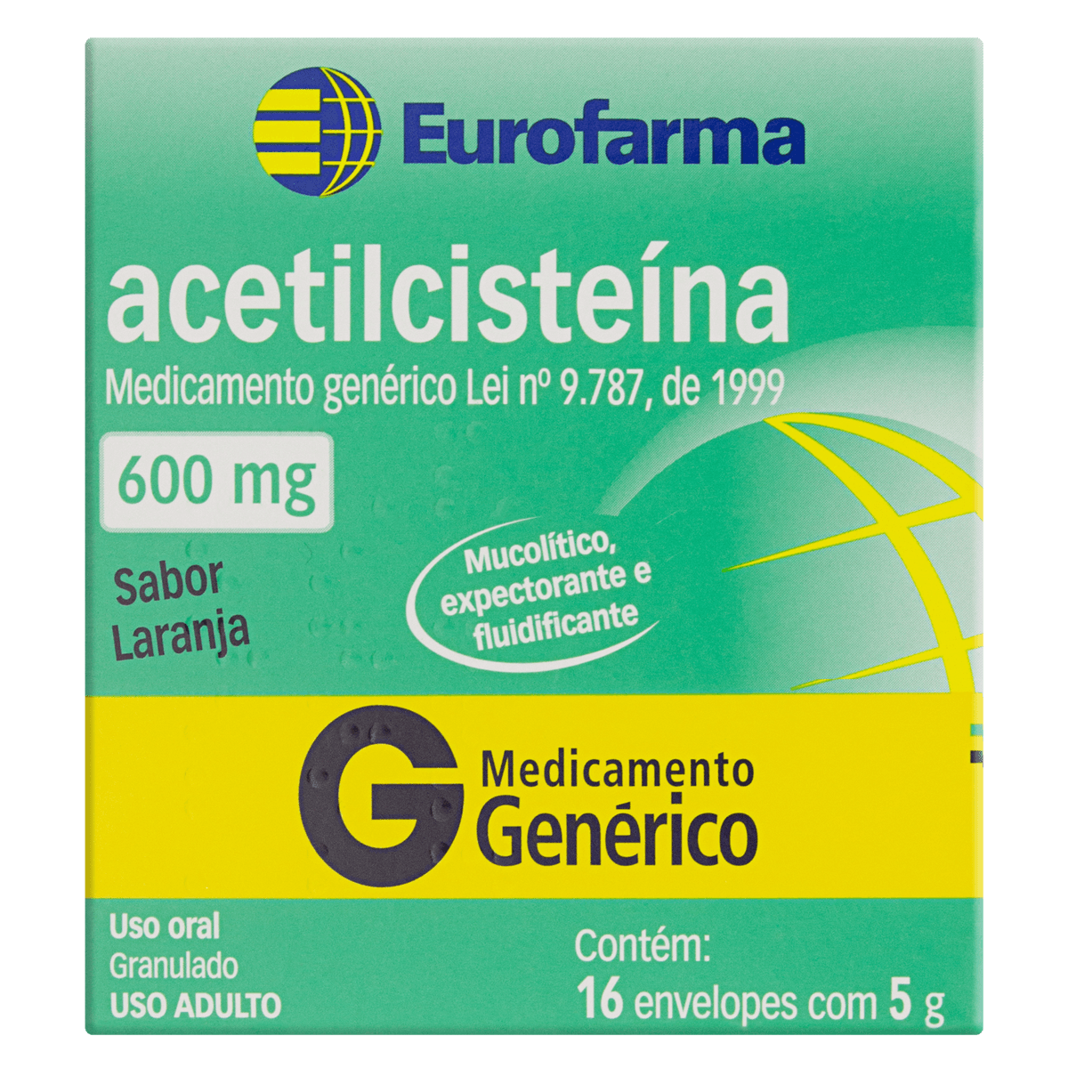 ACETILCISTEINA 600MG 16 ENV 5G - EUR(G)