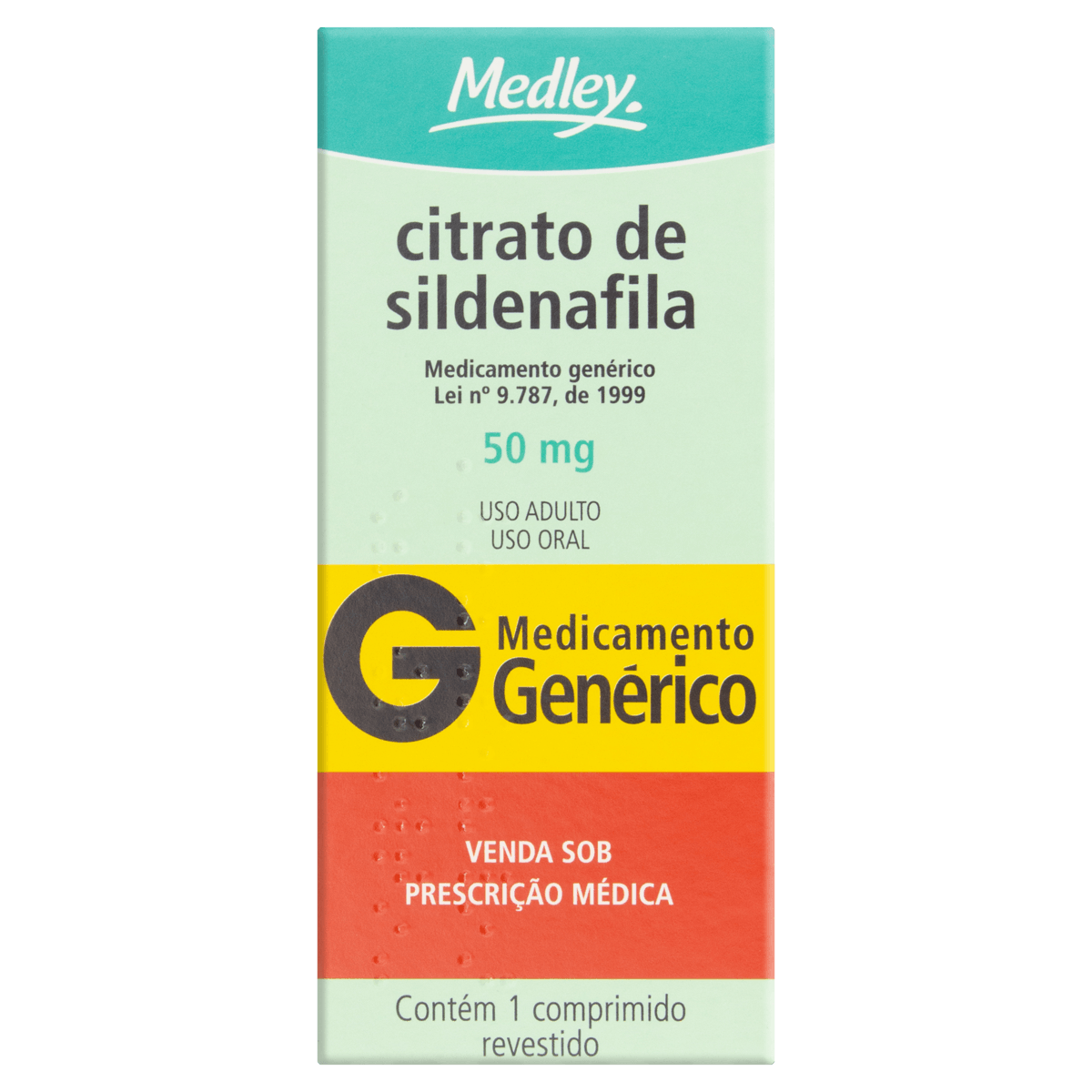 Citrato Sildenafila 50mg Genérico Medley 1 Comprimido