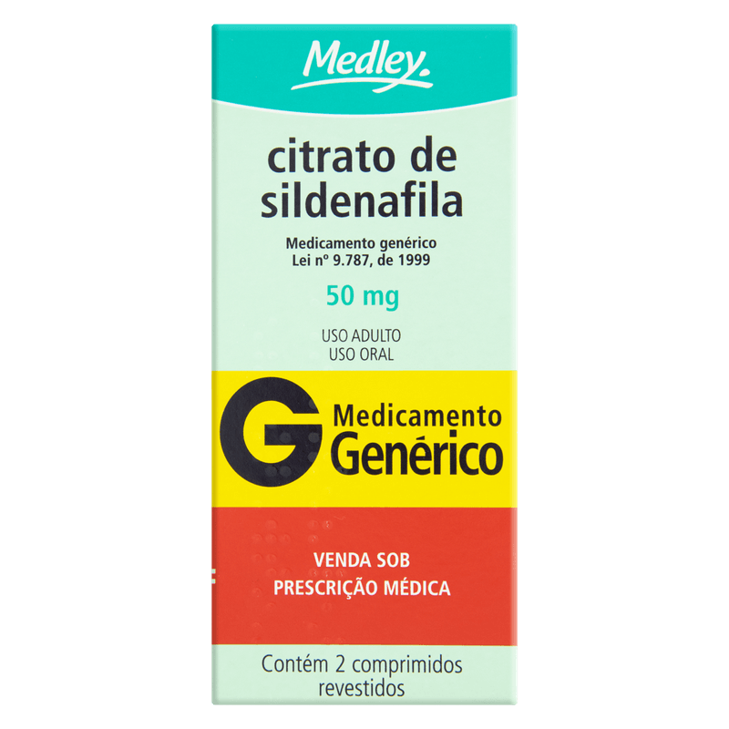 Citrato Sildenafila 50mg Genérico Medley 2 Comprimidos