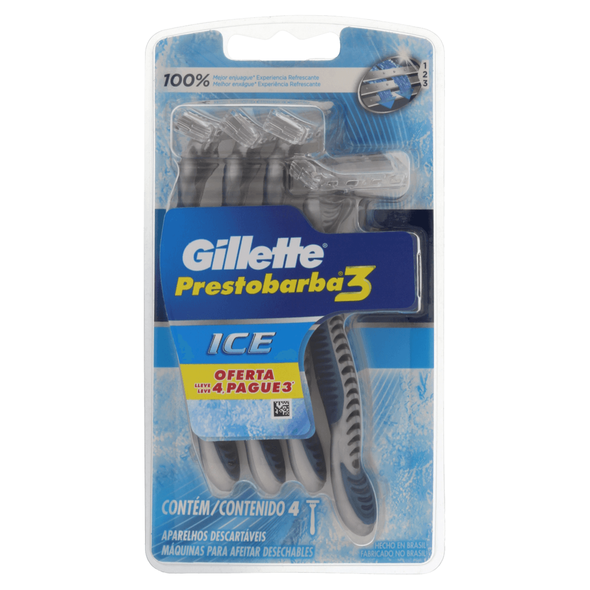 AP PRESTOBARBA 3 ICE MASCULINO C/4