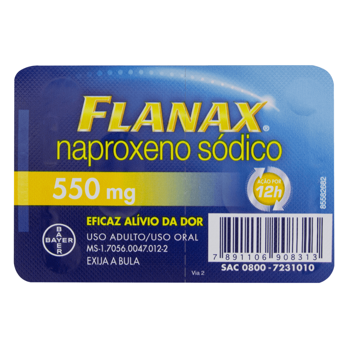 Analgésico Flanax 550mg 2 Comprimidos