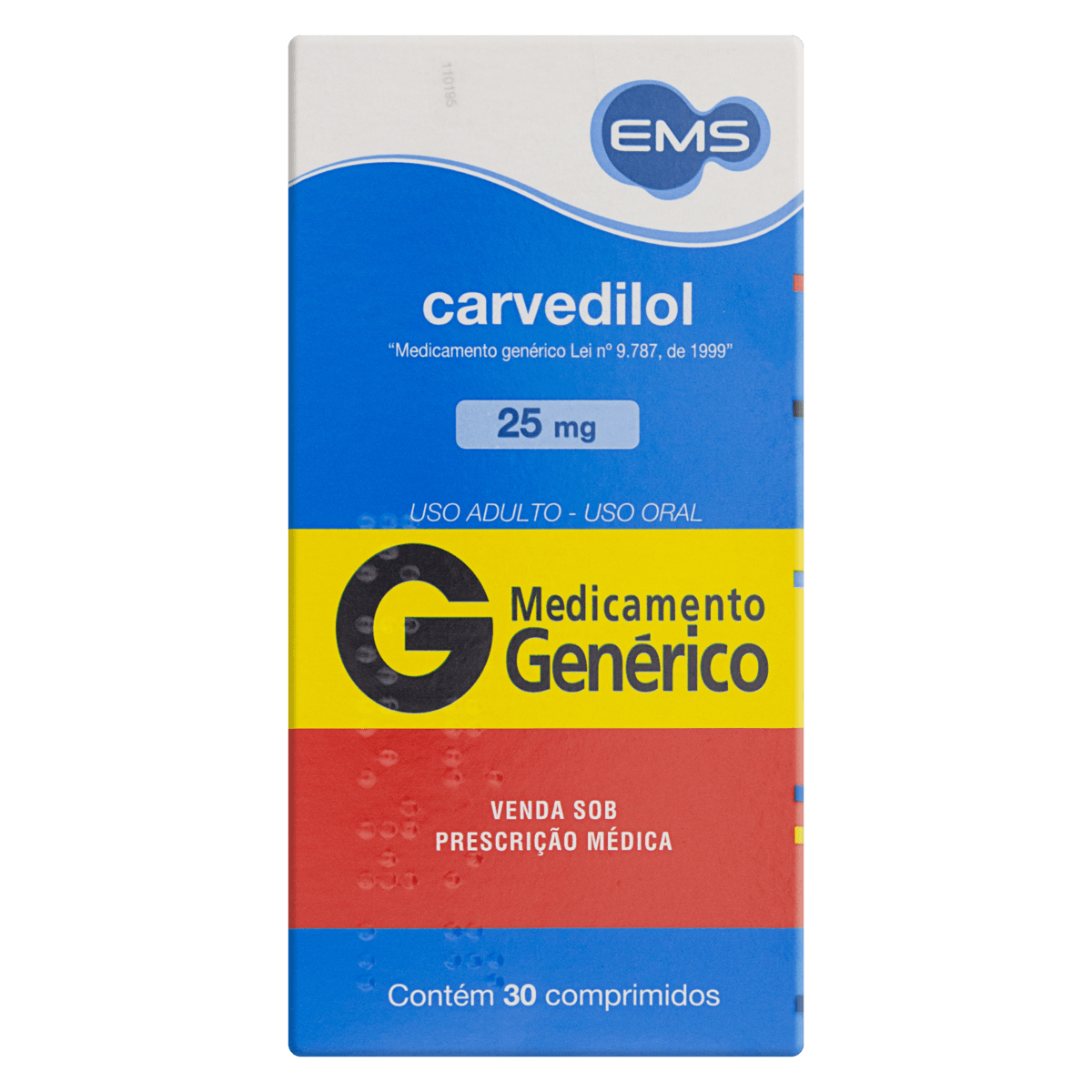 Carvedilol 25mg 30 Comprimidos Revestidos Genérico