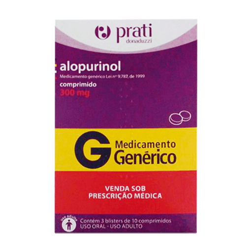 Alopurinol 300mg Genérico Prati 30 Comprimidos