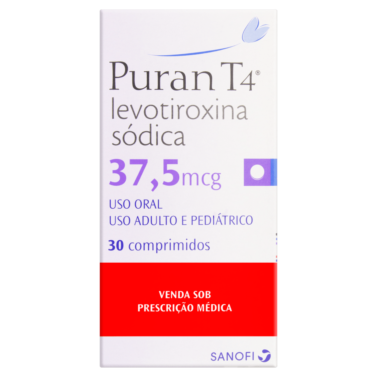 Puran T4 37.5mcg Sanofi Aventis 30 Comprimidos Revestidos