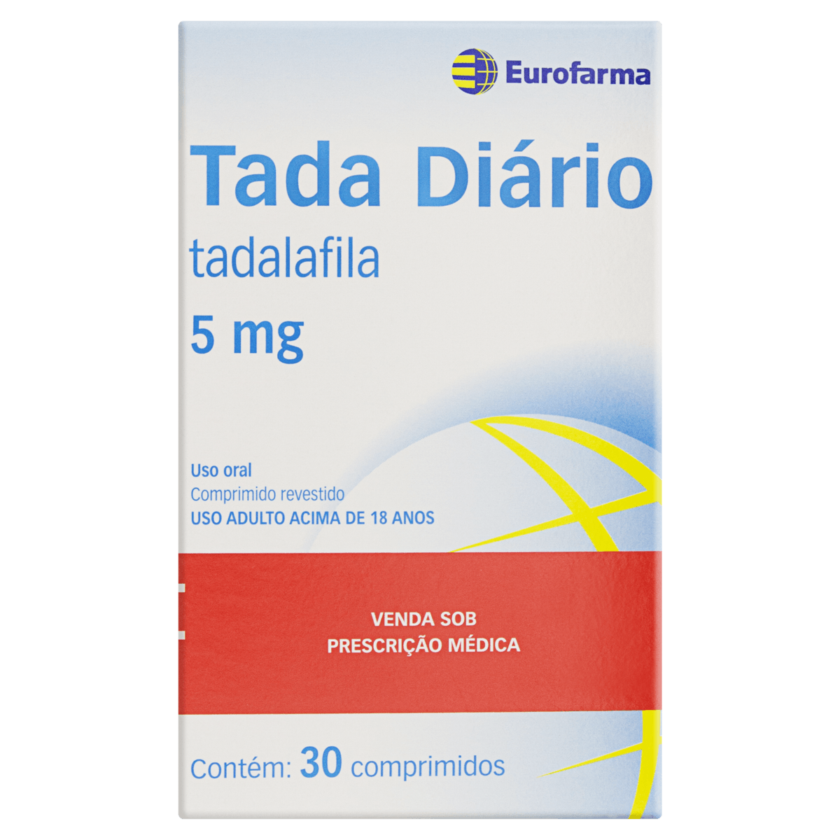 Tada Diário 5mg Eurofarma 30 Comprimidos Revestidos