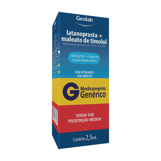 Solução Oftálmica Latanoprosta + Timolol Genérico Geolab 2,5ml