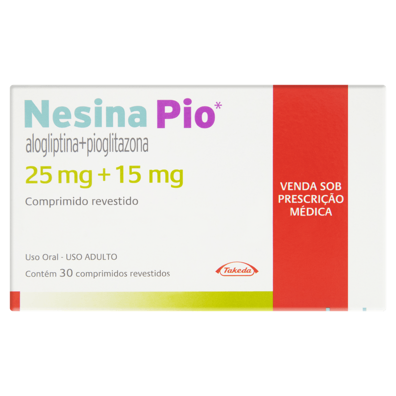 Nesina Pio 25mg + 15mg Hypera 30 Comprimidos Revestidos