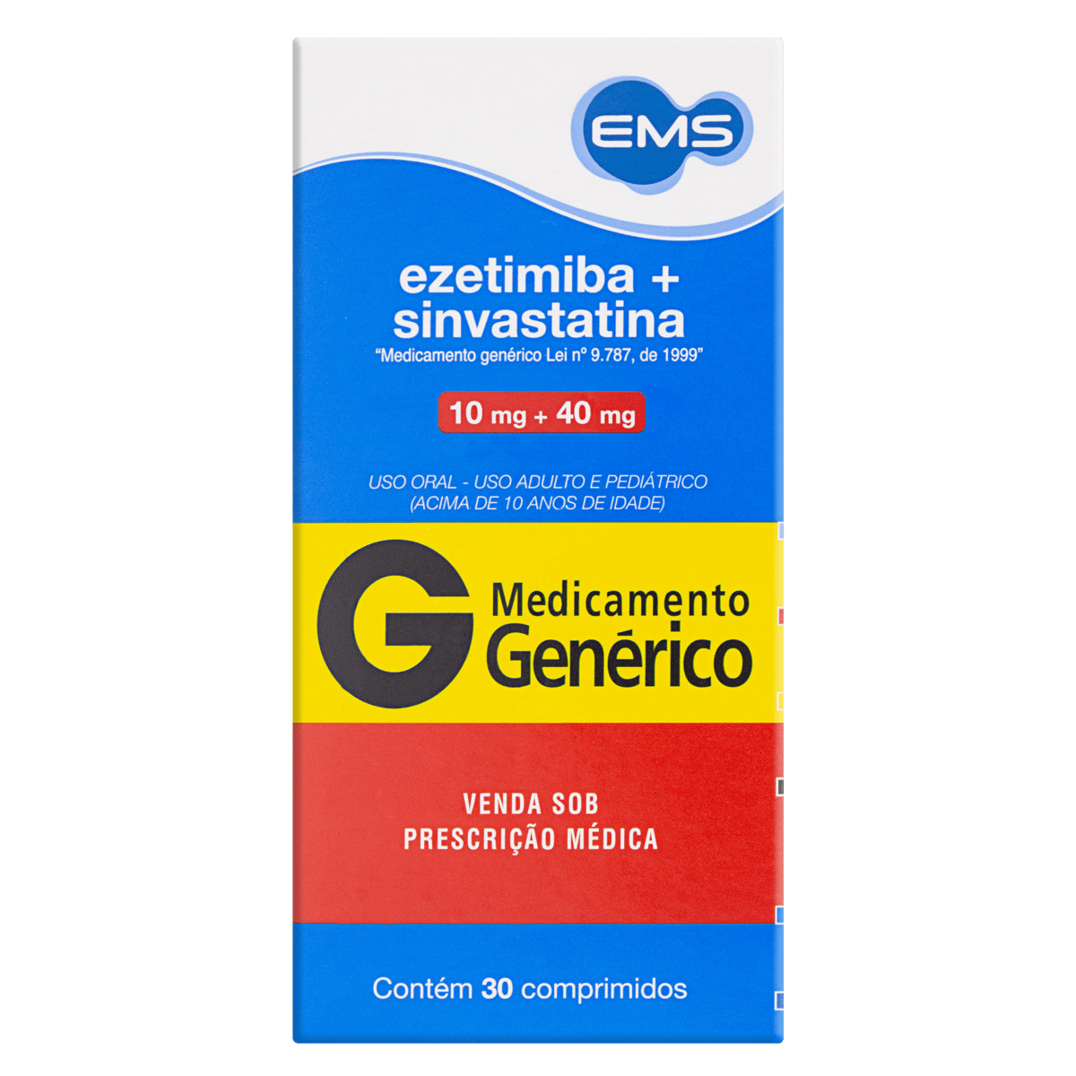 EZETIMIBA + SINVASTATINA 10/40MG 30 CPRS -EMS (G)