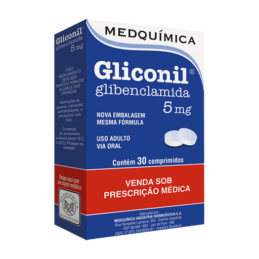 Gliconil 5mg Medquímica 30 Comprimidos