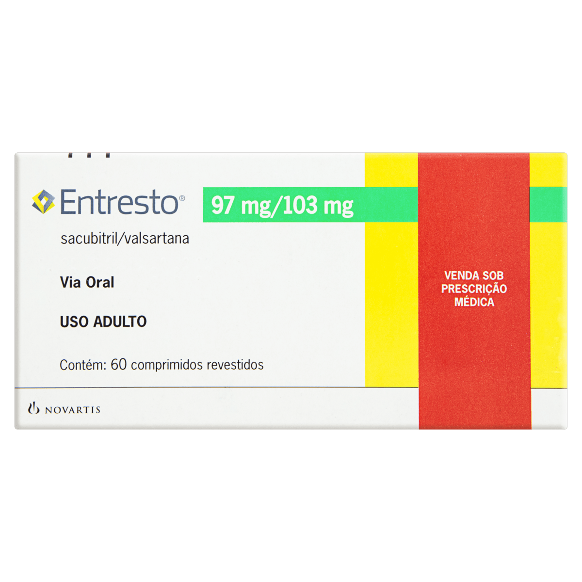 Entresto 97mg/103mg Novartis 60 Comprimidos Revestidos