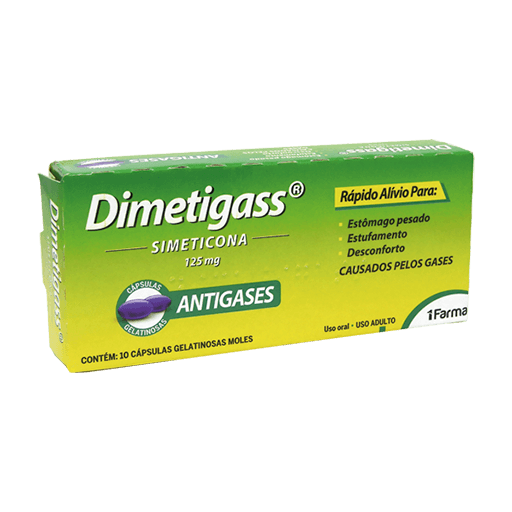 DIMETIGASS 125MG 10 CAPS