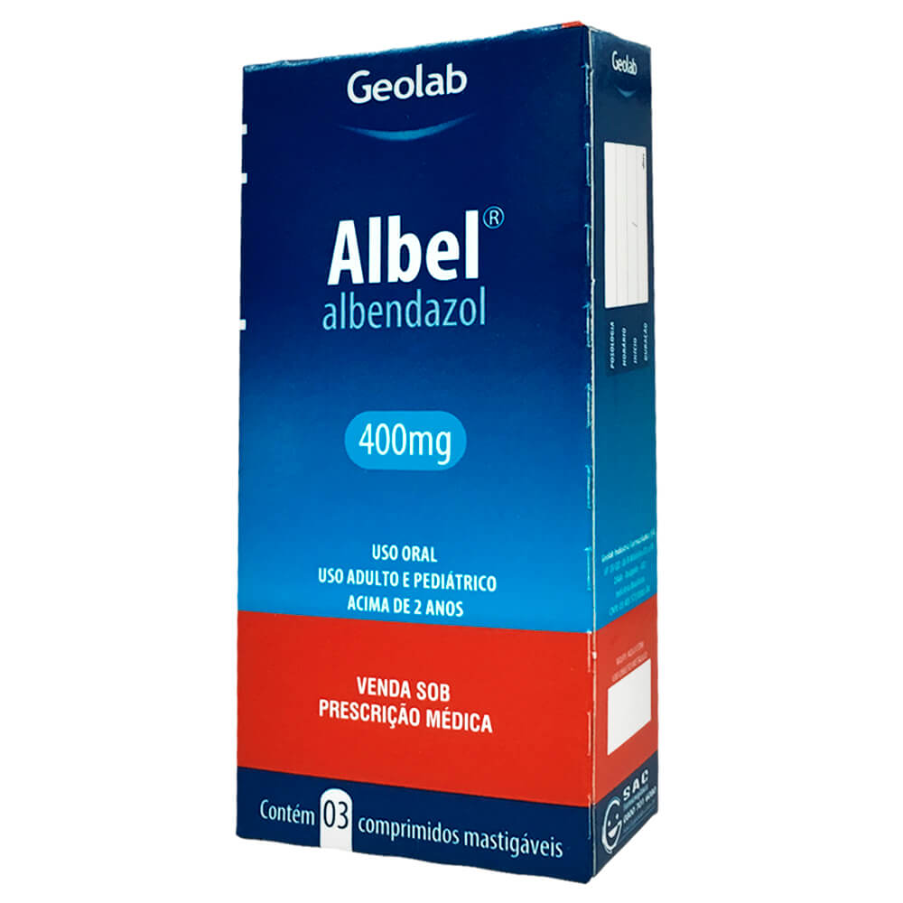 Albel 400mg Geolab 3 Comprimidos Mastigáveis