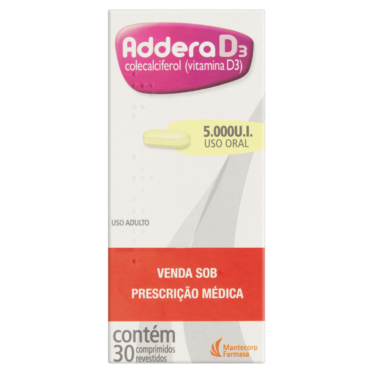 Vitamina D Addera D3 5.000UI Hypera 30 Comprimidos