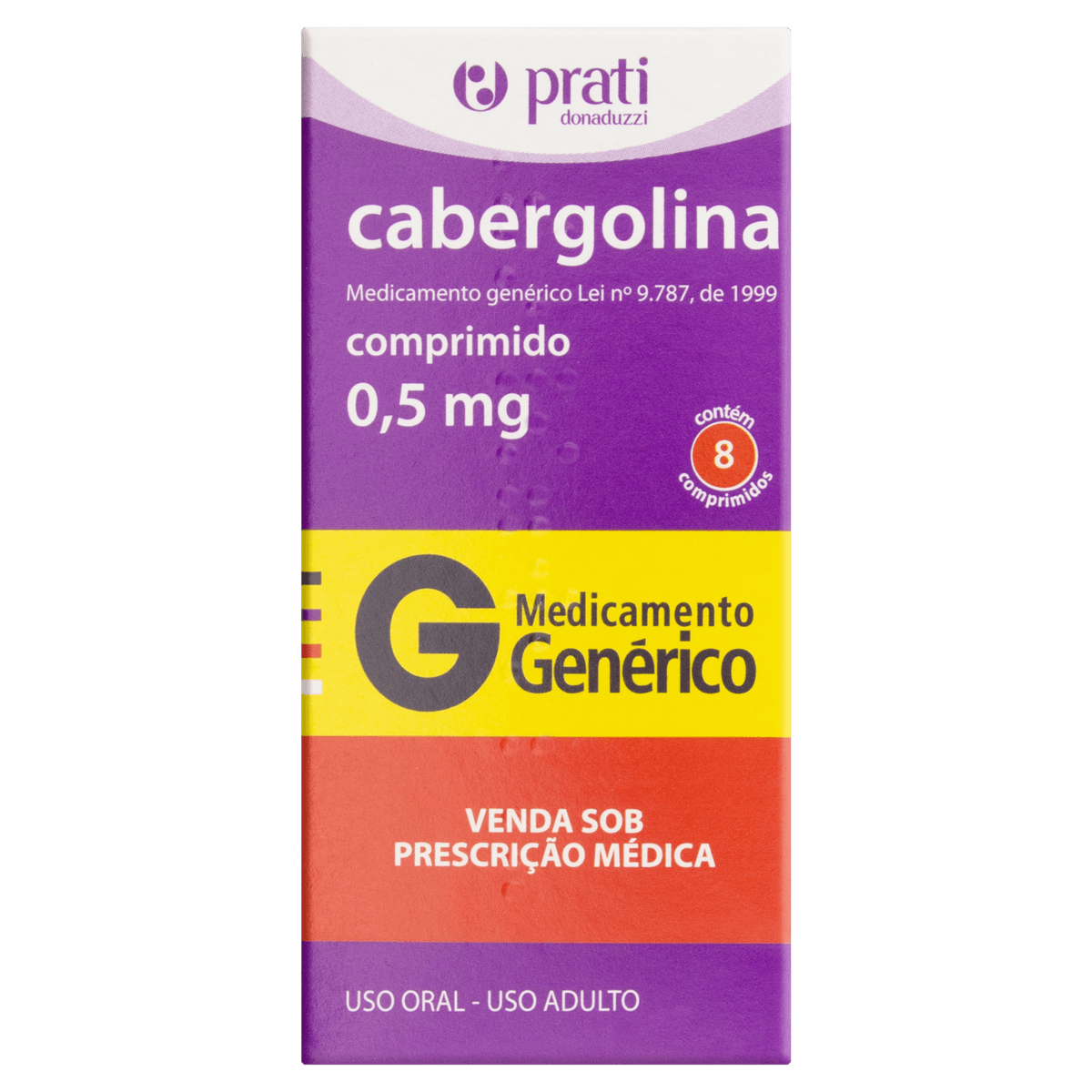 CABERGOLINA 0,5MG 8 CPRS - PRAT(G)