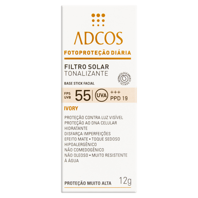 ADCOS FILTRO SOLAR TON BASE STICK FPS 55 IVORY 12G