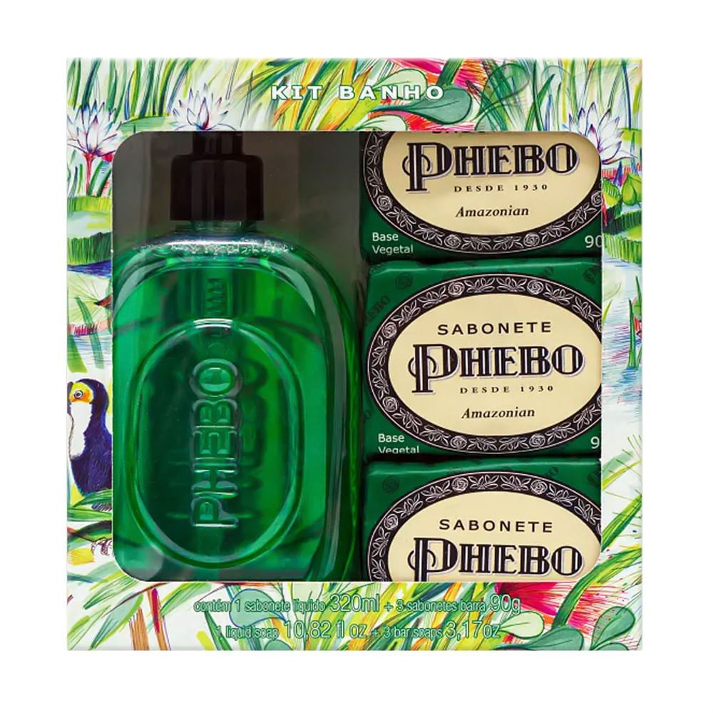 PHEBO AMAZONIAN SAB LIQ 320ML + 3 SAB 90G