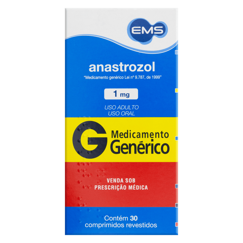 Anastrozol 1mg Genérico EMS 30 Comprimidos