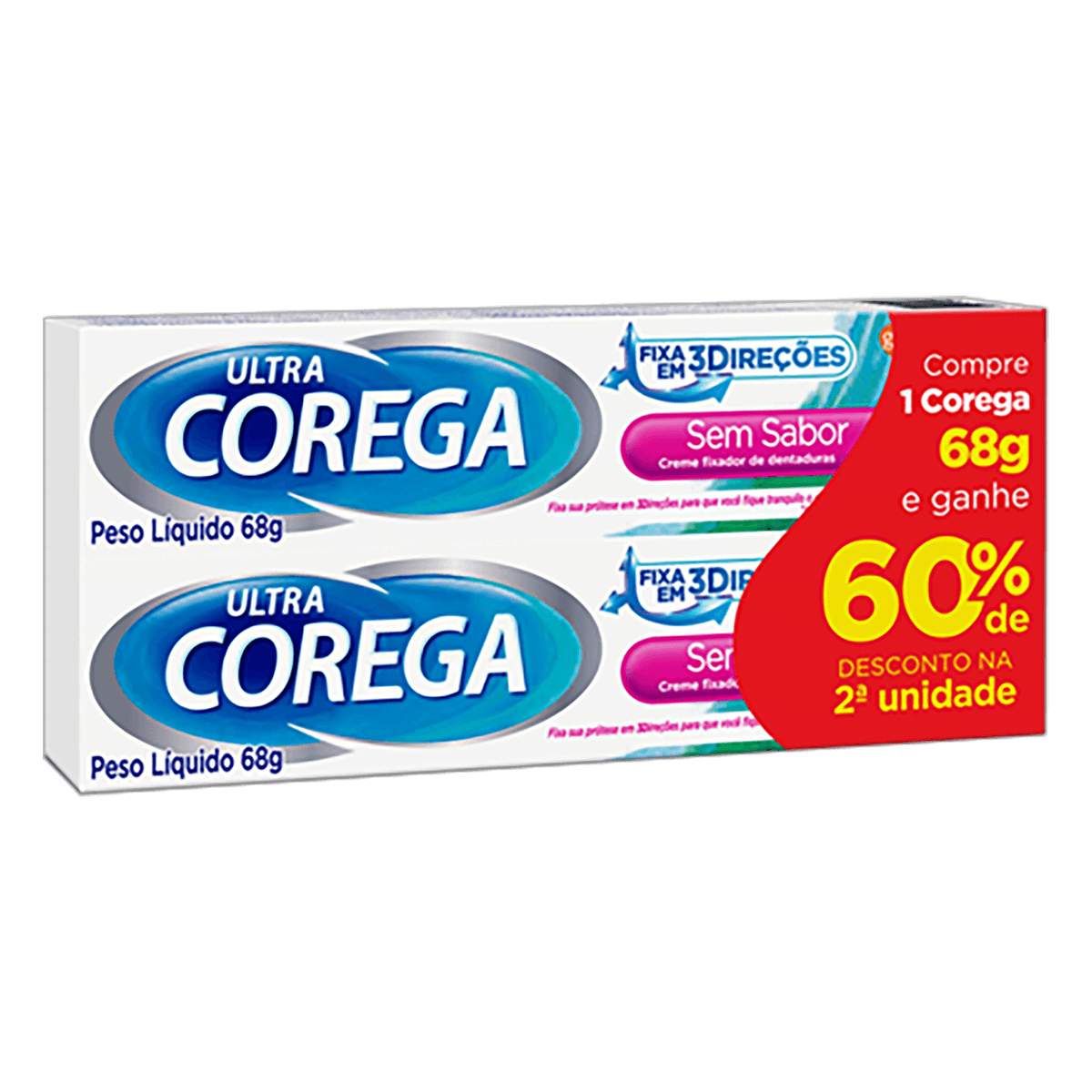 COREGA CREME ULTRA NATURAL 68G 60% DESC NA 2UN