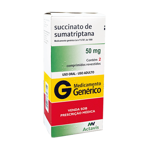 Succinato de Sumatriptana 50mg c/ 02 Comprimidos