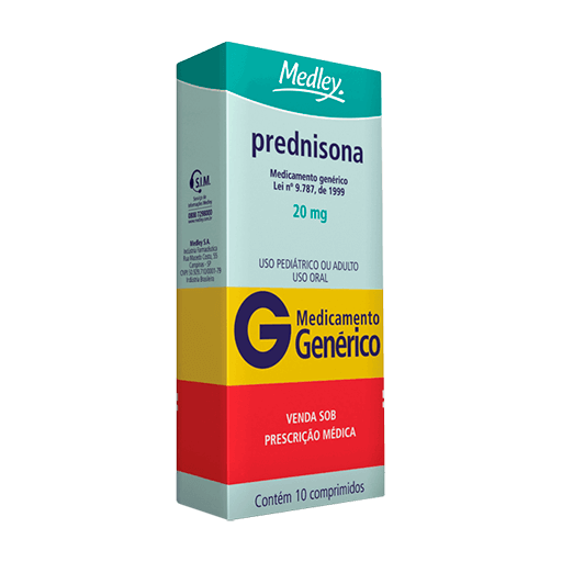 Prednisona 20mg Genérico Medley 10 Comprimidos