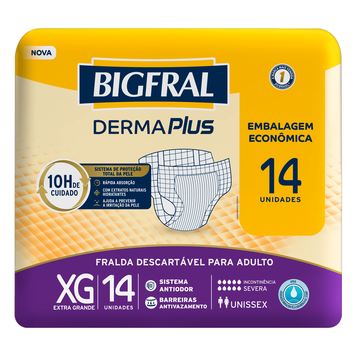 FRALDA GERIATRICA BIGFRAL DERMA PLUS ECON XG 14 FR