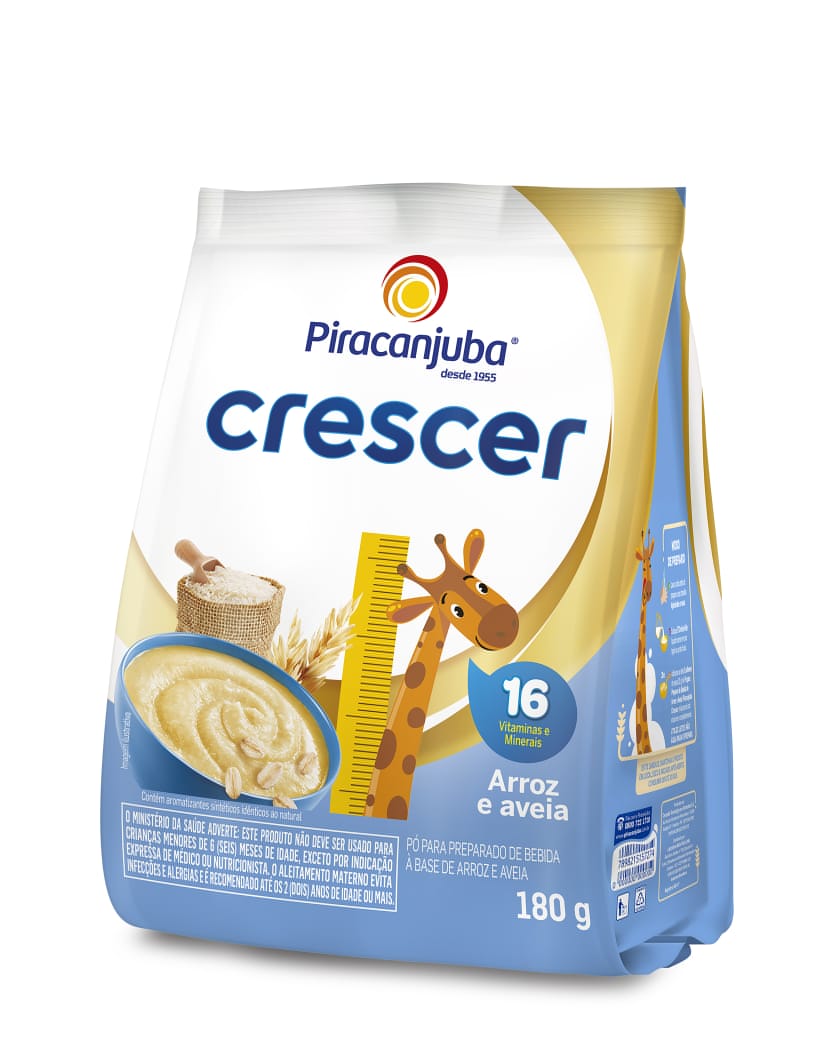 PIRACANJUBA CRESCER CEREAL ARROZ E AVEIA 180G