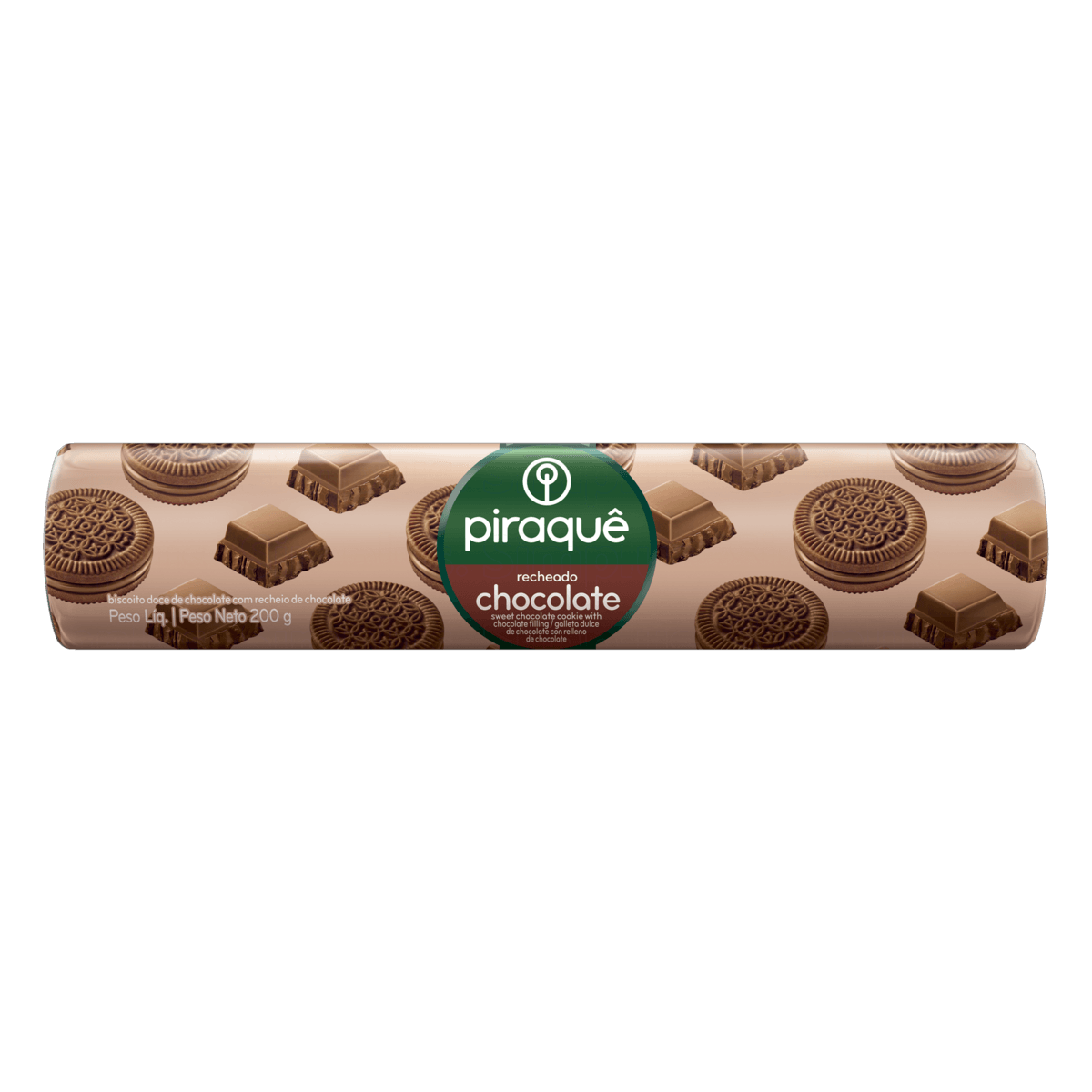 BISCOITO PIRAQUE CHOCOLATE 200GR