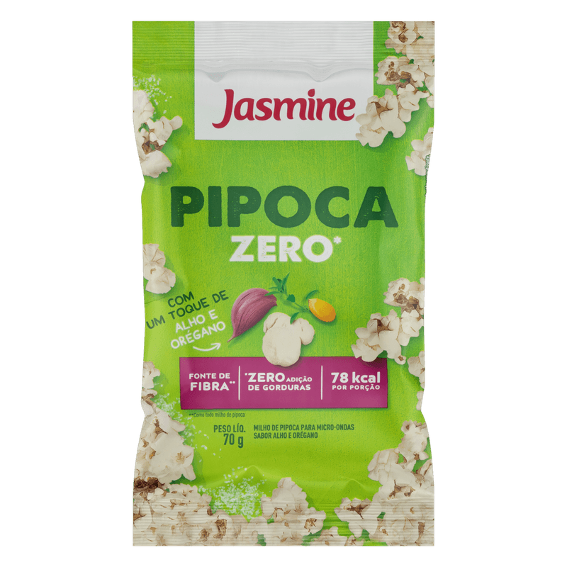 JASMINE PIPOCA ALHO OREGANO ZERO 70G