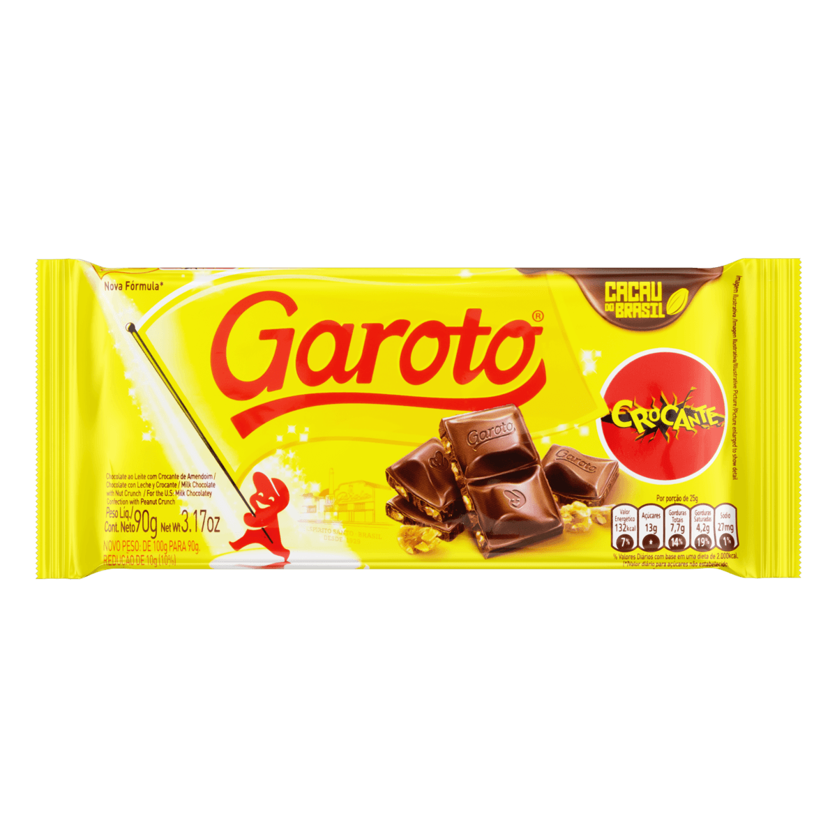 CHOCOLATE GAROTO CROCANTE TAB 90G