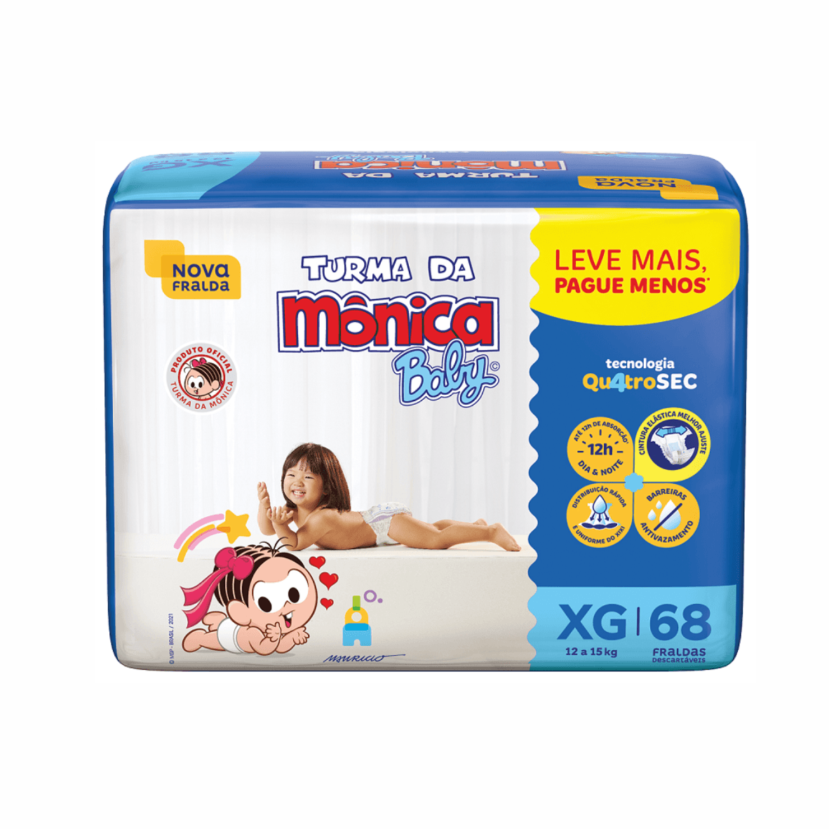 Fralda Turma Da Monica Qu4Tro Sec Giga Xg 68Un