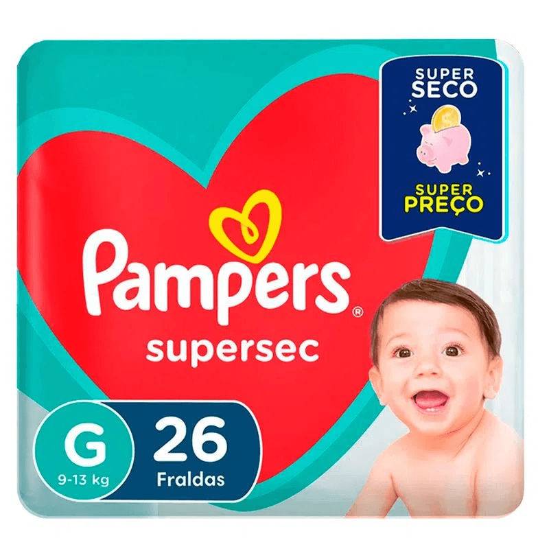 FRALDA PAMPERS SUPERSEC PACOTAO G 26 FR