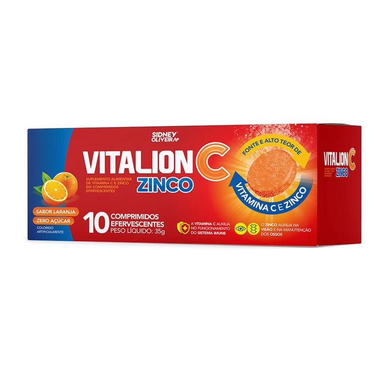 Vitalion C 1000mg + Zinco 10mg Sidney Oliveira 10 Comprimidos Efervescentes