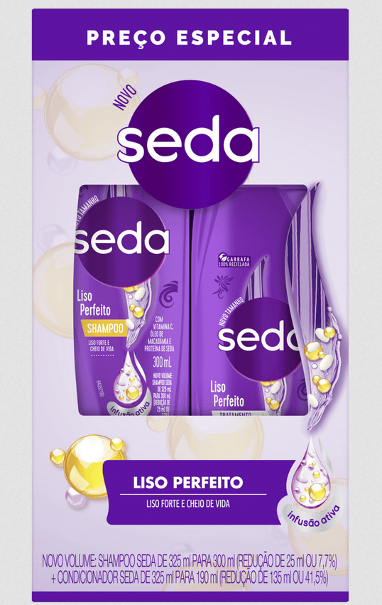 Kit Sh+Cond Seda Liso Perfeito 300Ml+190Ml Preco Especial